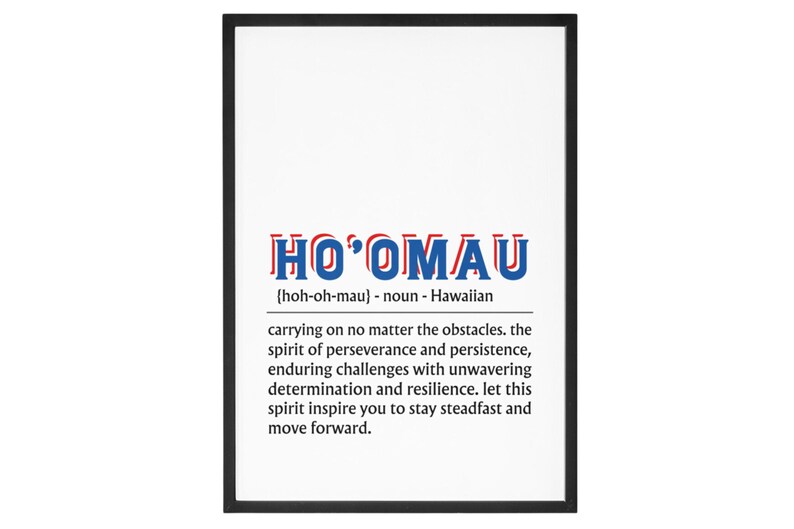 Ho'omau Definition Print Set of 3, Hawaiian Wall Art, Persevere ...