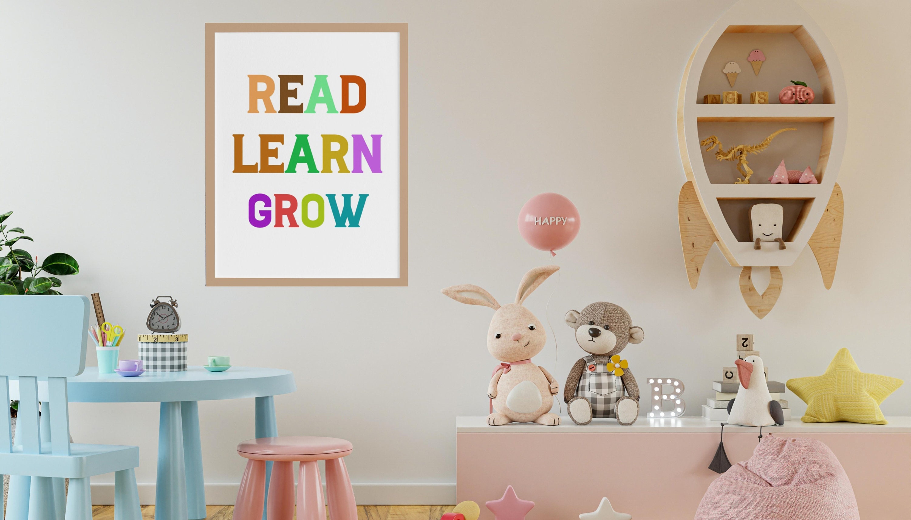 Set of 3 Read Learn Grow Printable Digital Download, Motivational ...