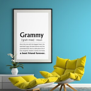 Grammy Definition Print Digital Download, Grammy Gift, Gift for Best ...