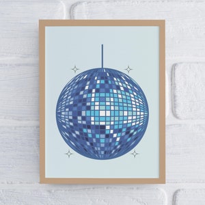 Set of 3 Disco Ball Printable Wall Art Poster Retro Disco Ball ...