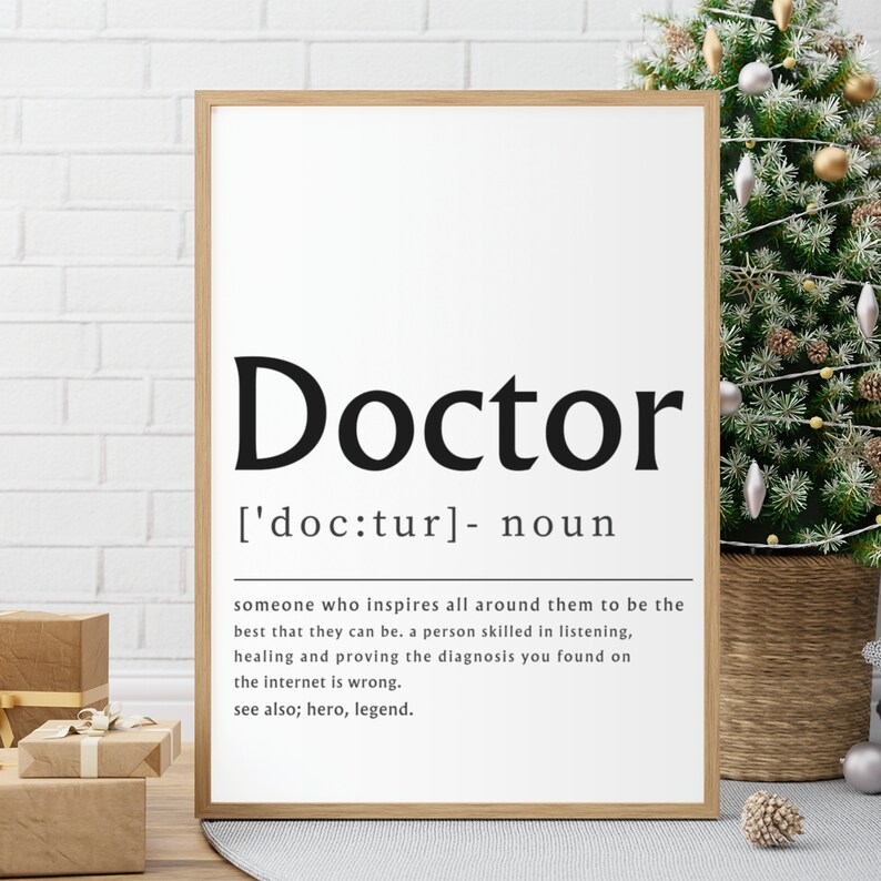 Doktor Definition Print, Doktor Poster, Doktor Geschenk, Geschenk für ...