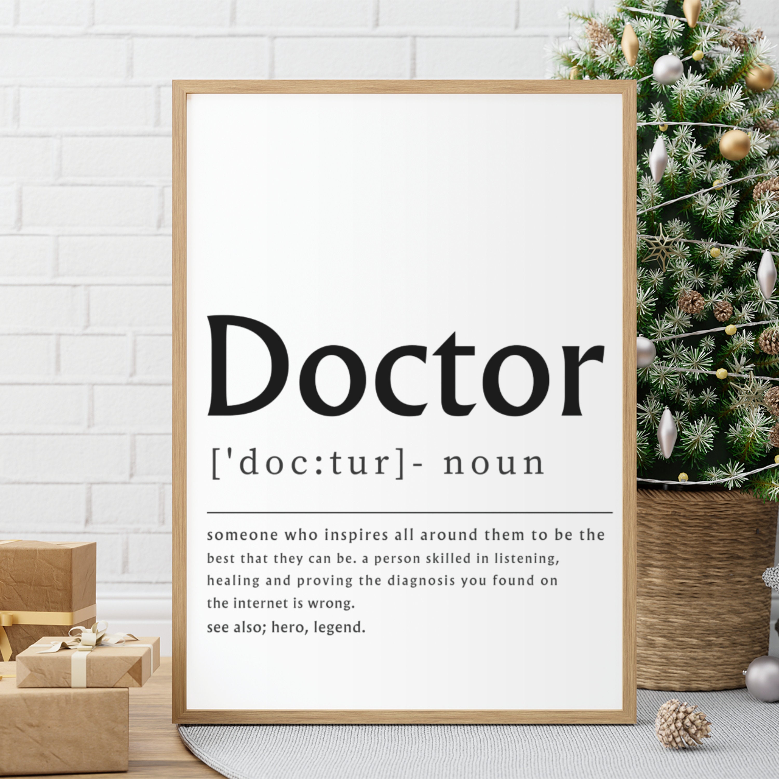 Doctor Definition Print, Doctor Poster, Doctor Gift, Gift for Doctor ...