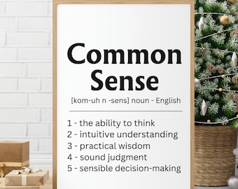 Office Decor, Office Wall Art, Common Sense Definition, Office Art ...