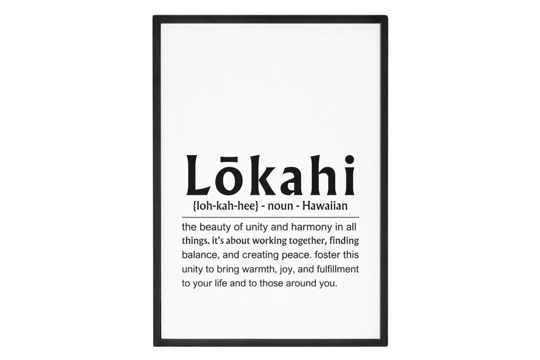 Lokahi Definition Print Set of 3, Hawaiian Wall Art, Unity Definition ...
