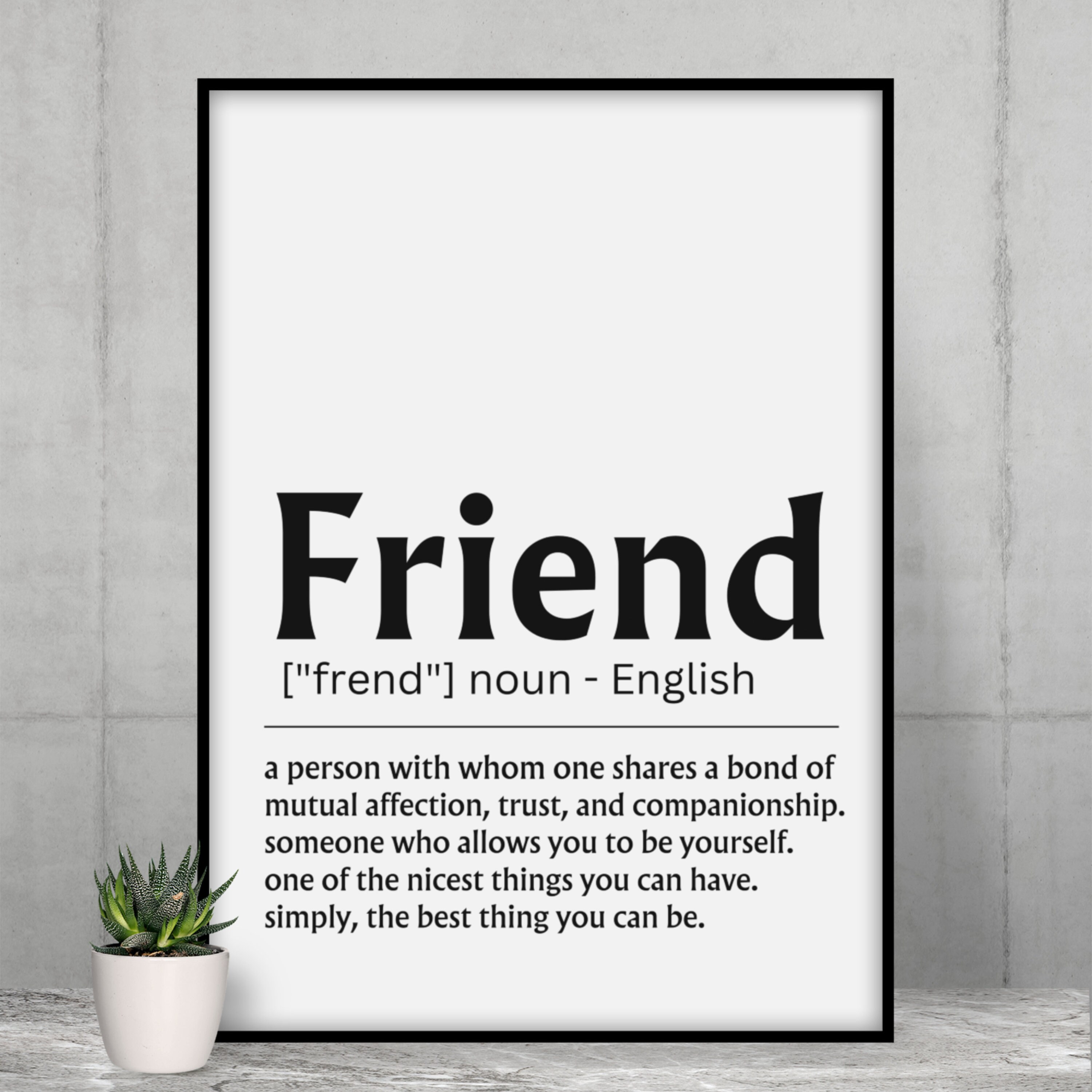 Friend Definition Print: Friendship Quote Wall Art (digital File) - Etsy