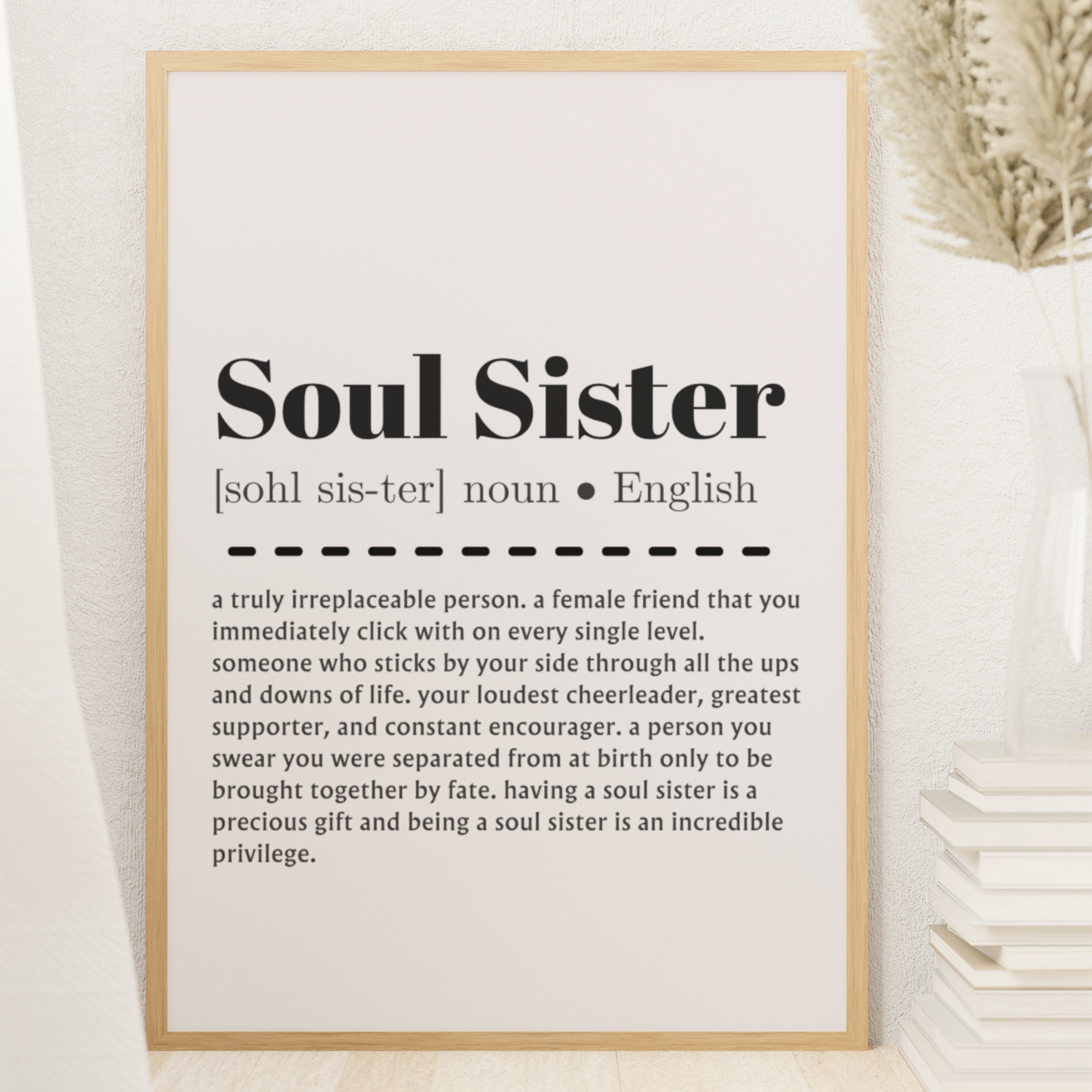 Soul Sister Definition Printable Download Bestie Gift, Soul Sister ...