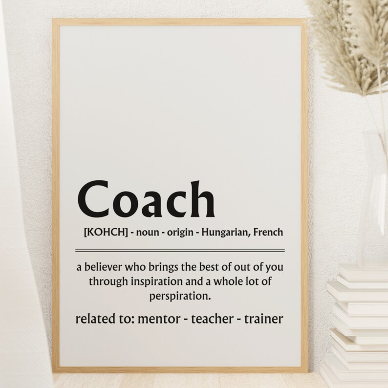 Coach Definition Print: Instructor, Trainer Gift (digital Download) - Etsy