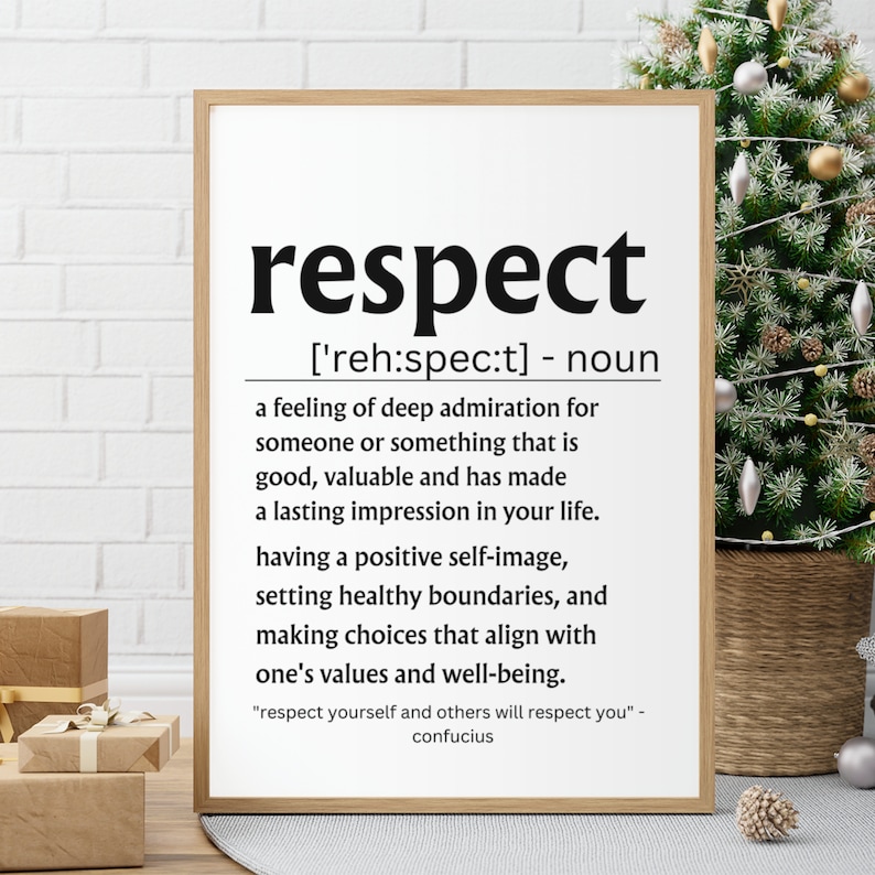 Respect Definition Print, Respect Quote, Office Wall Art, Classroom ...