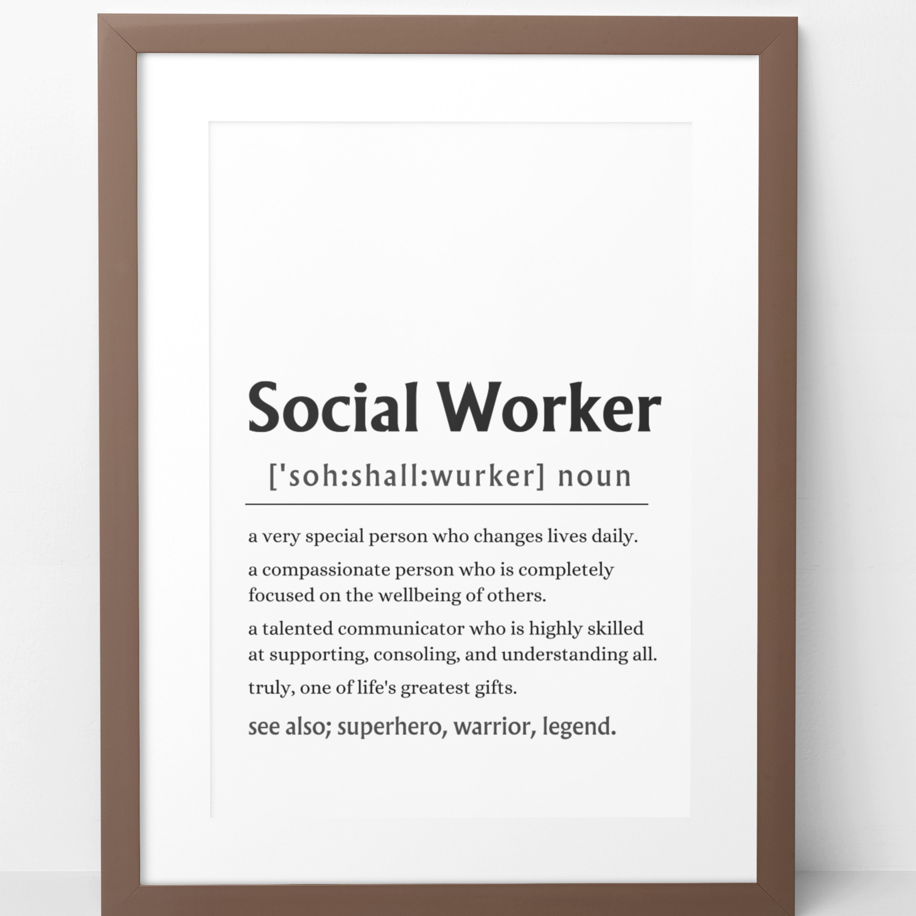 Social Worker Printable DIY Gift, Social Worker Definition Print, Social Work Gift, Social ...