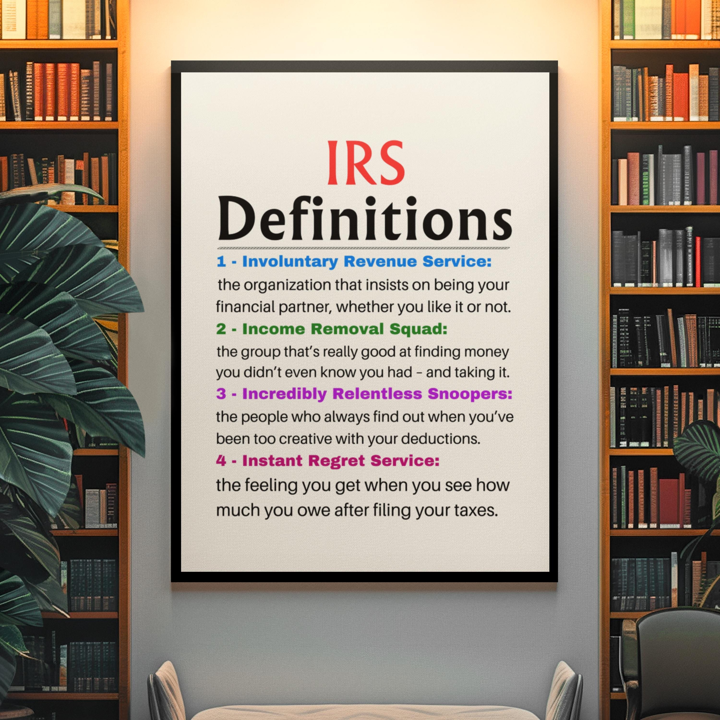Funny IRS Definition Printable Artwork Digital Download, Affordable ...