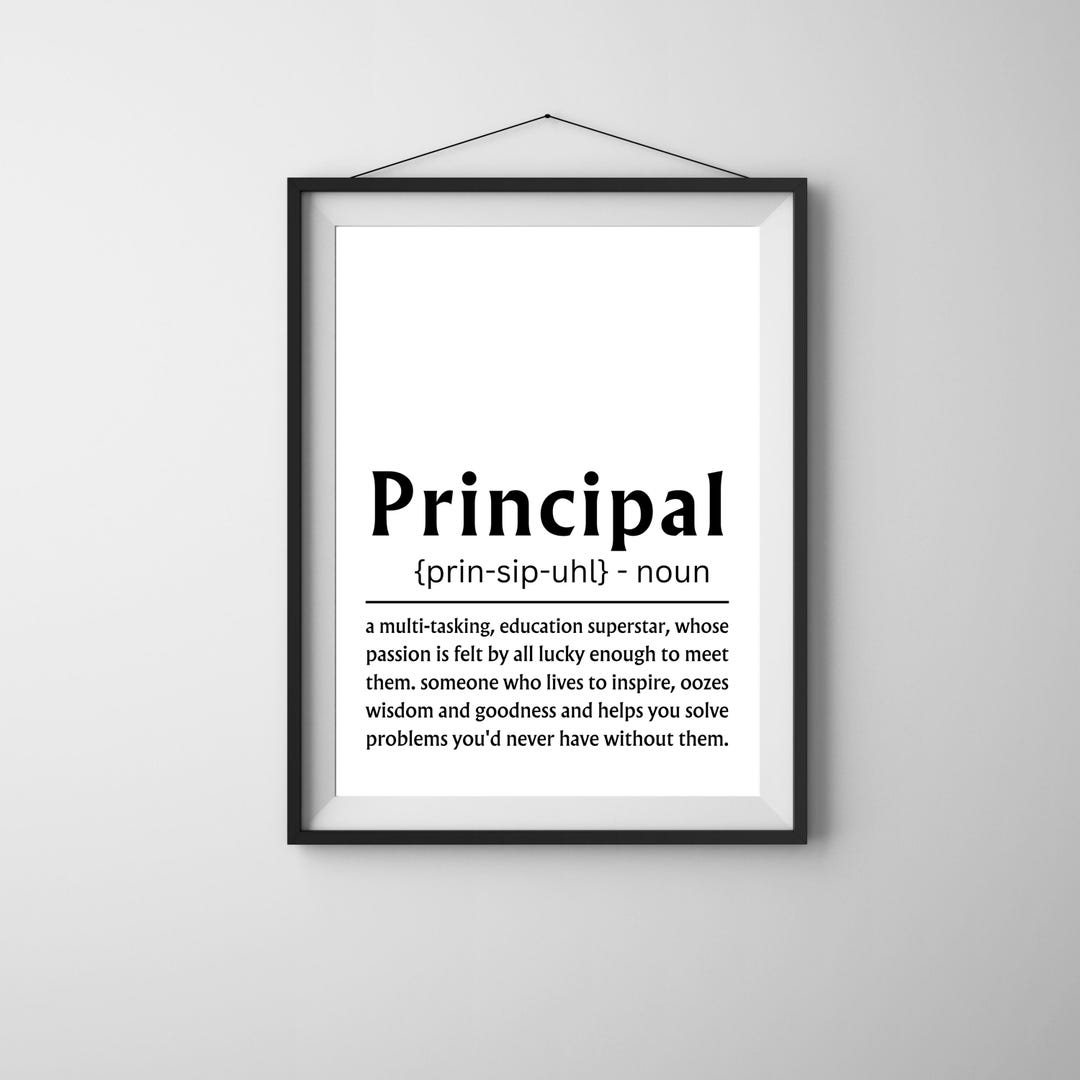 Principal Definition Print, School Principal Office Wall Art, Gift for ...