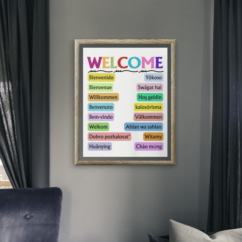 Multilingual Welcome Sign: Inclusive Classroom Decor (digital Download ...