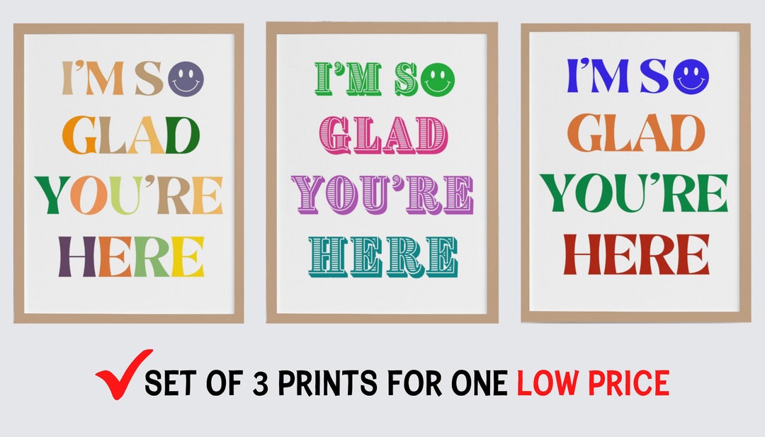 I'm so Glad You're Here Print Set: Boho Classroom Decor (digital ...