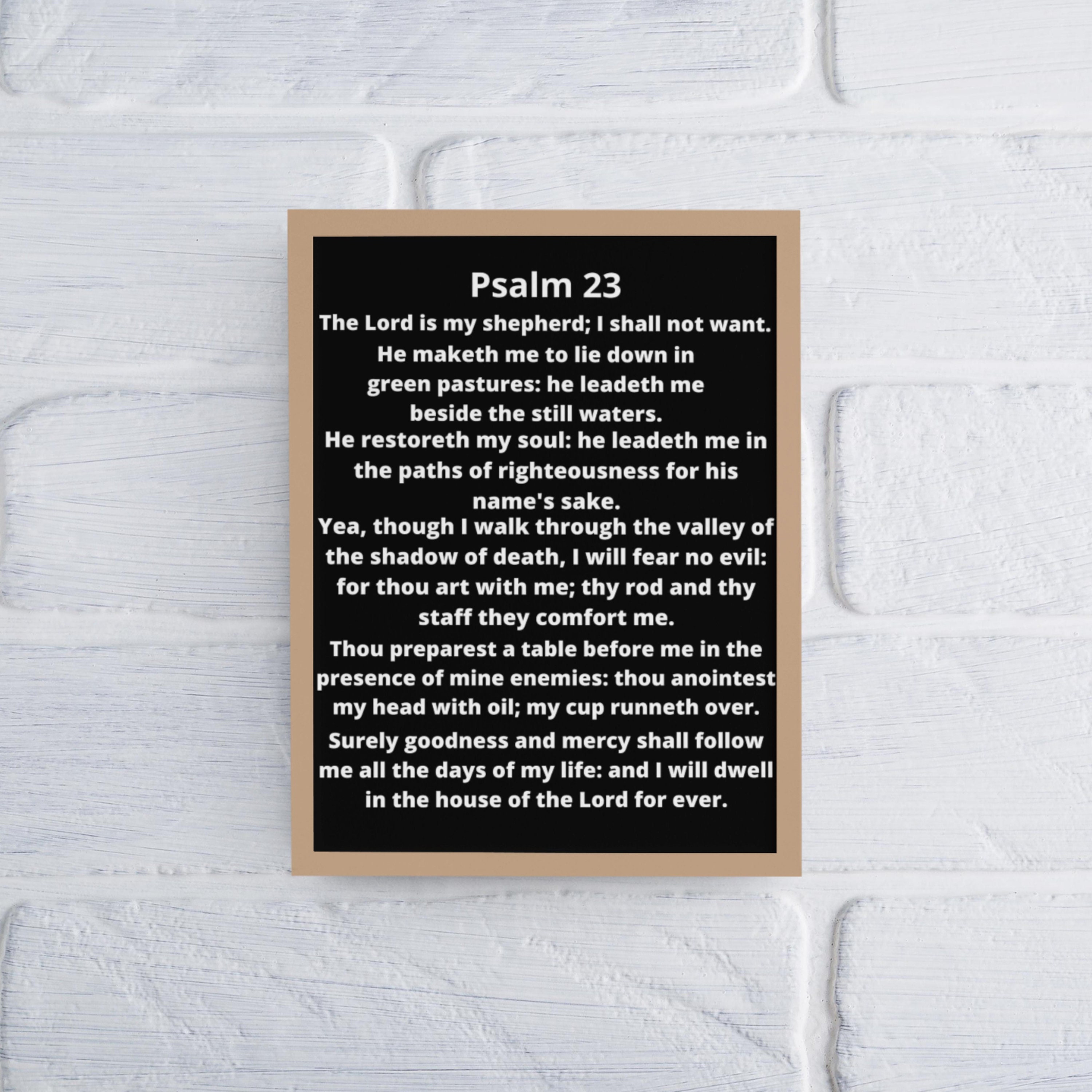 Psalm 23 Poster Bible Artwork Print, Instant Digital Download Scripture ...