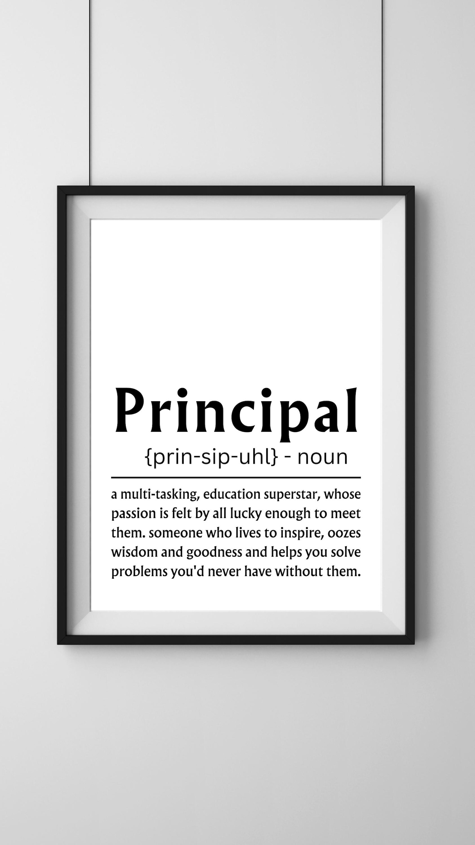 Principal Definition Print, School Principal Office Wall Art, Gift for ...