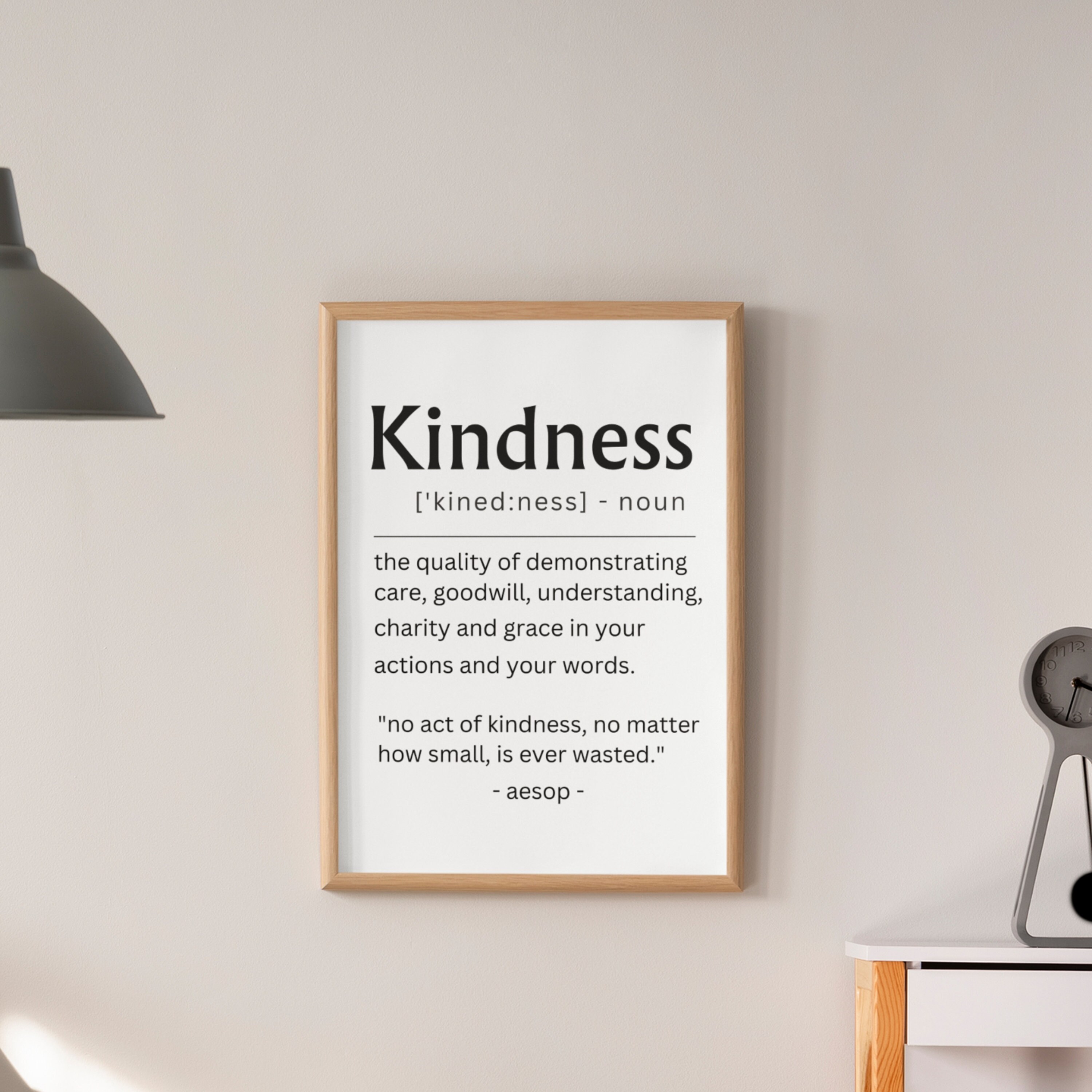 Kindness Definition Print, Kindness Quote, Office Wall Art, Classroom ...