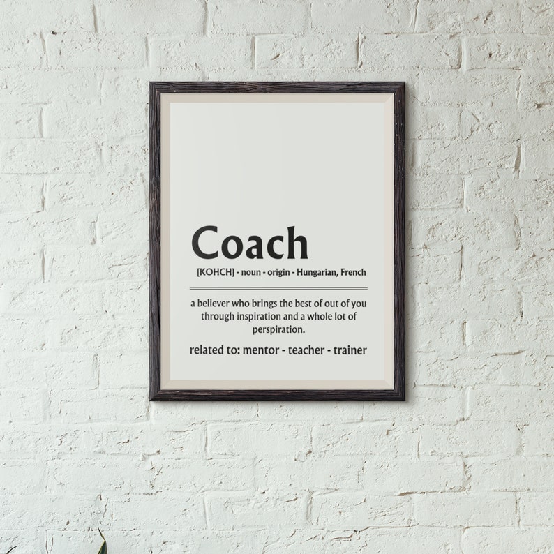 Coach Definition Print: Instructor, Trainer Gift (digital Download) - Etsy