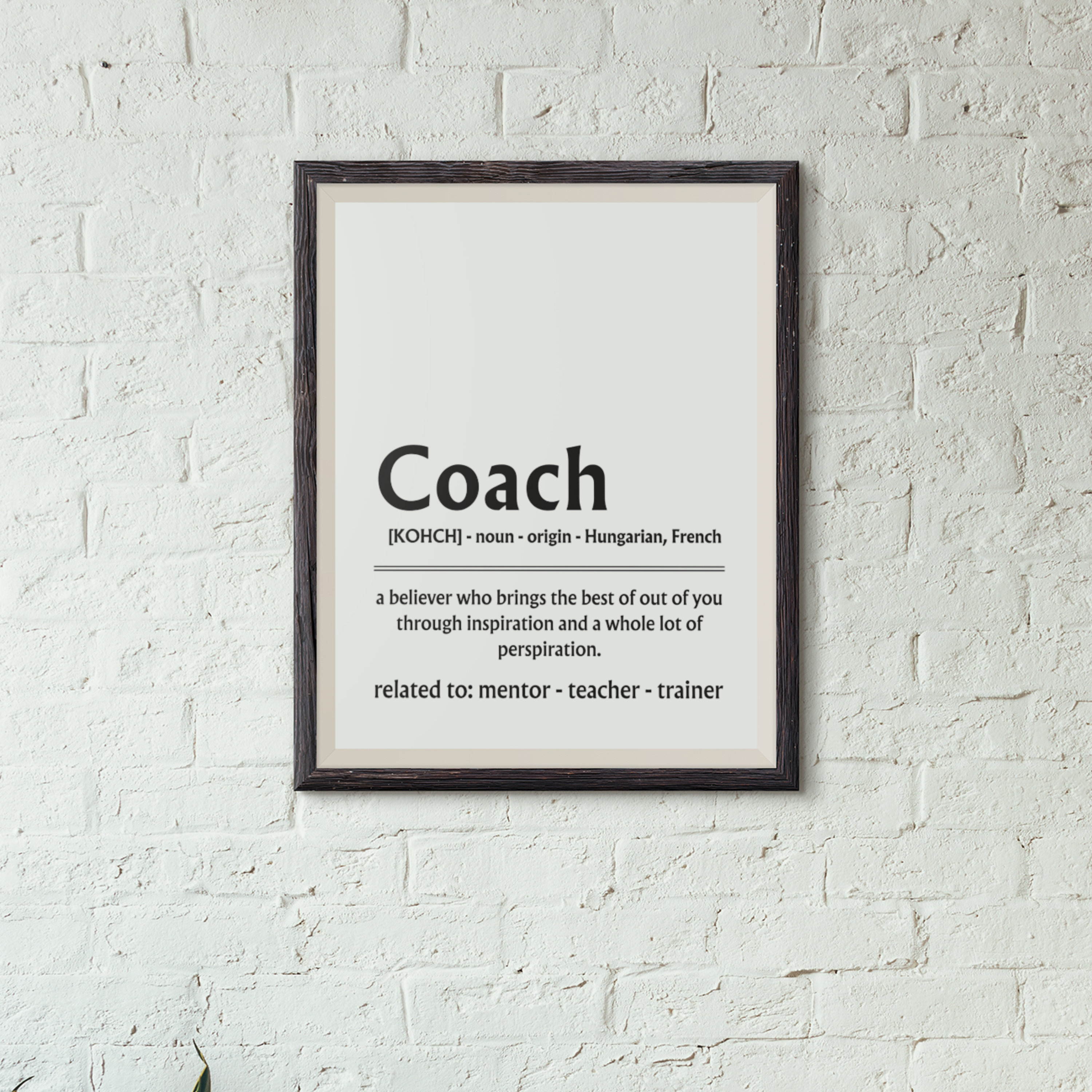 Coach Definition Print, Coach Gift Printable Wall Art, Baseball Coach ...