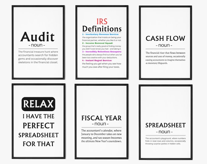 Accountant Office Decor, Set of 6 PRINTABLES, Accounting Prints, Funny ...