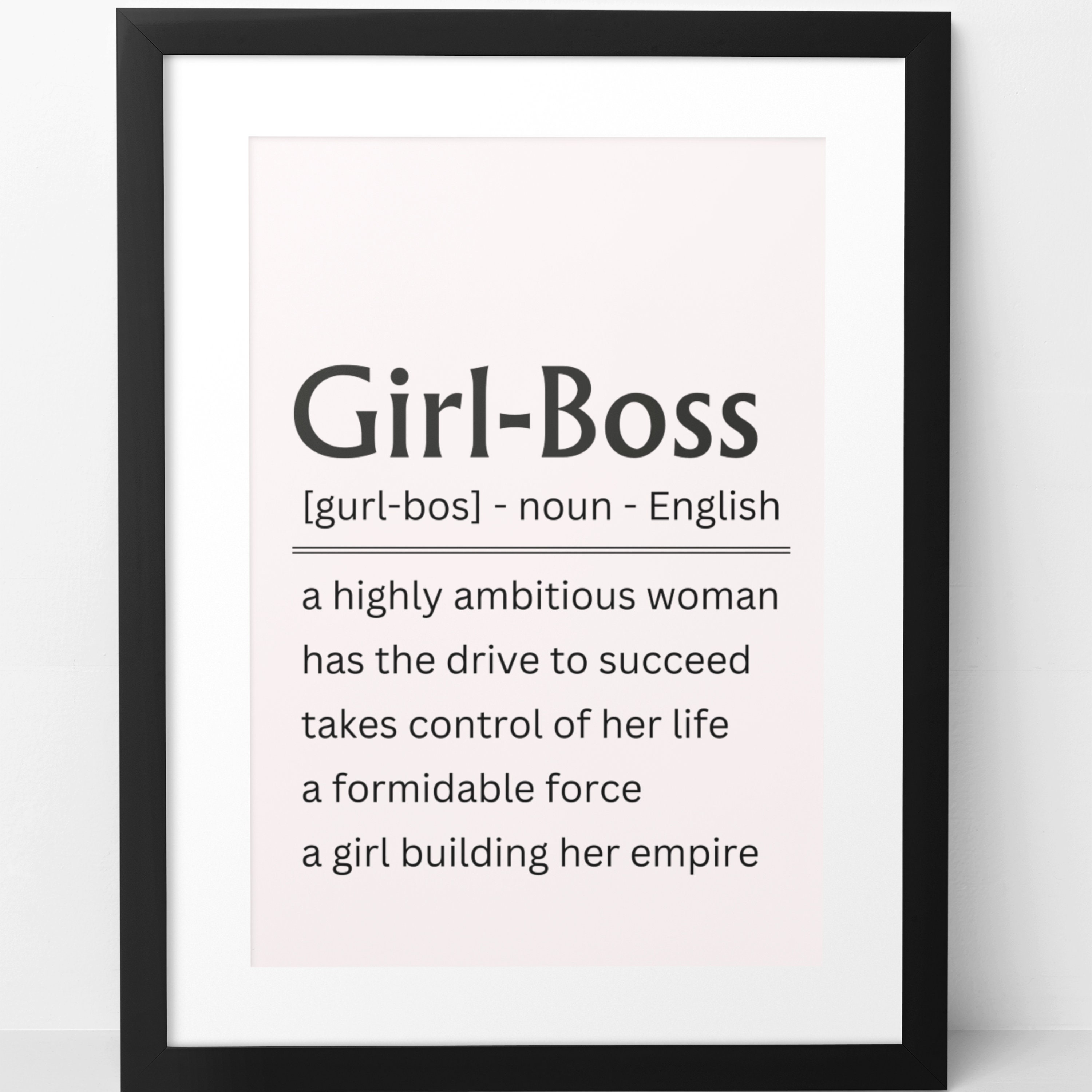Girl Boss Definition Printable Wall Art, Woman Boss Print Instant ...