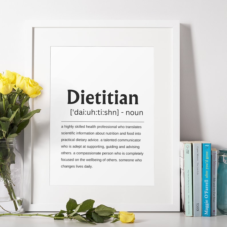 Dietitian Definition Print: Nutritionist Gift (digital Download) - Etsy