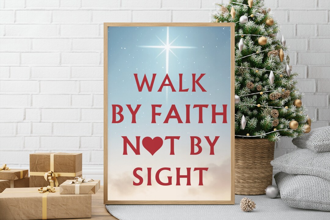 Walk by Faith Christian Art Print: Minimalist Scripture Poster (digital ...