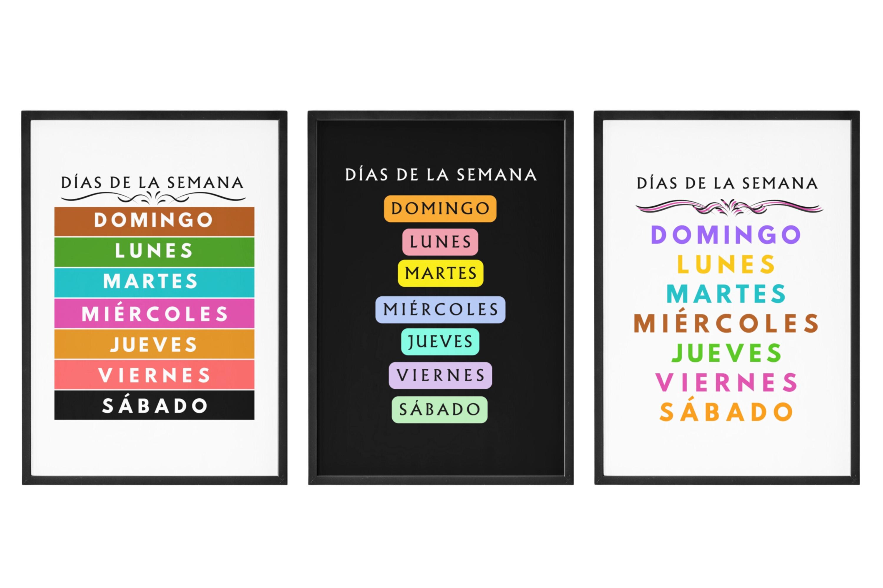 Días De La Semana Spanish Printable Artwork, Montessori Education ...