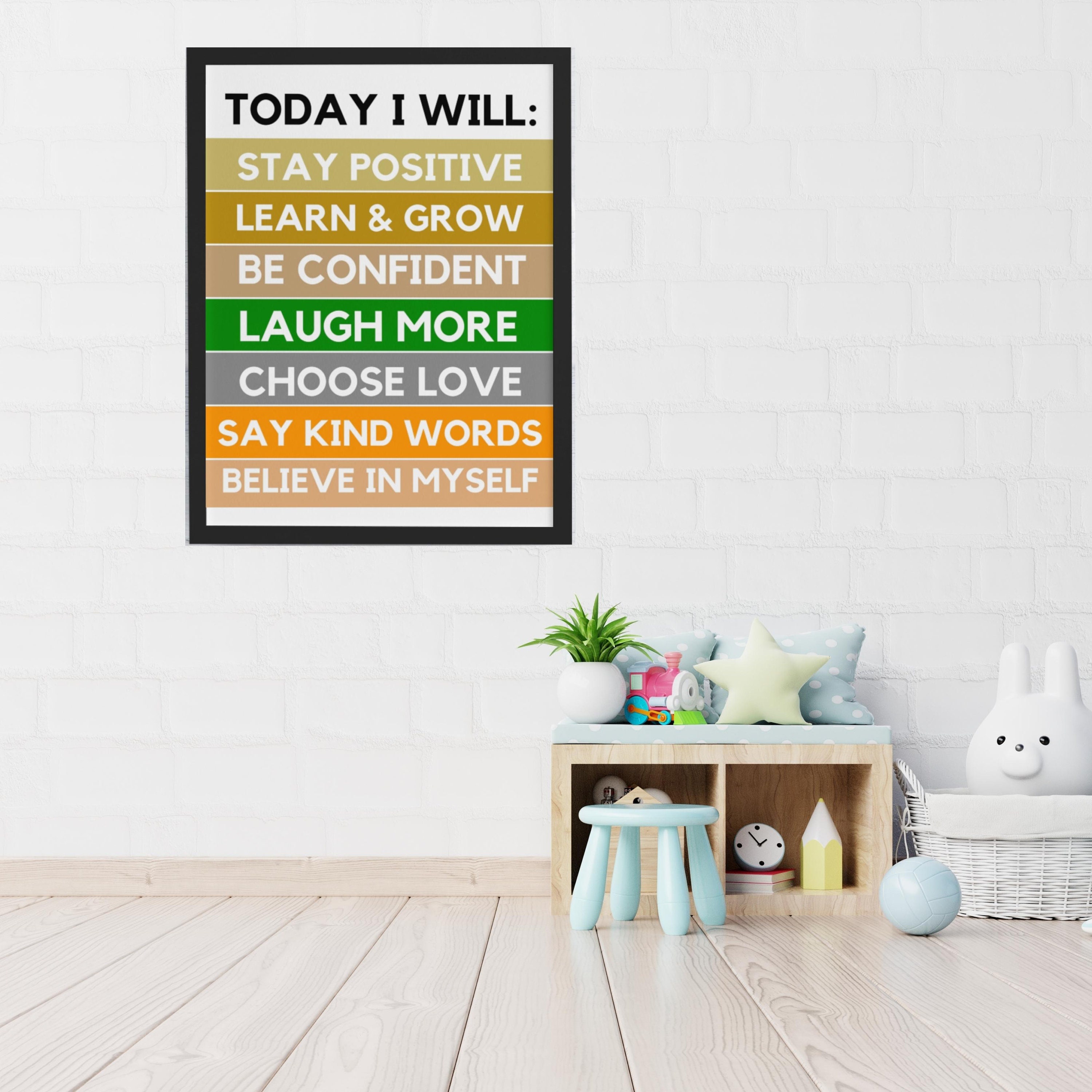 Kids Printable Artwork, Today I Will Be Positive Quote Print - Etsy