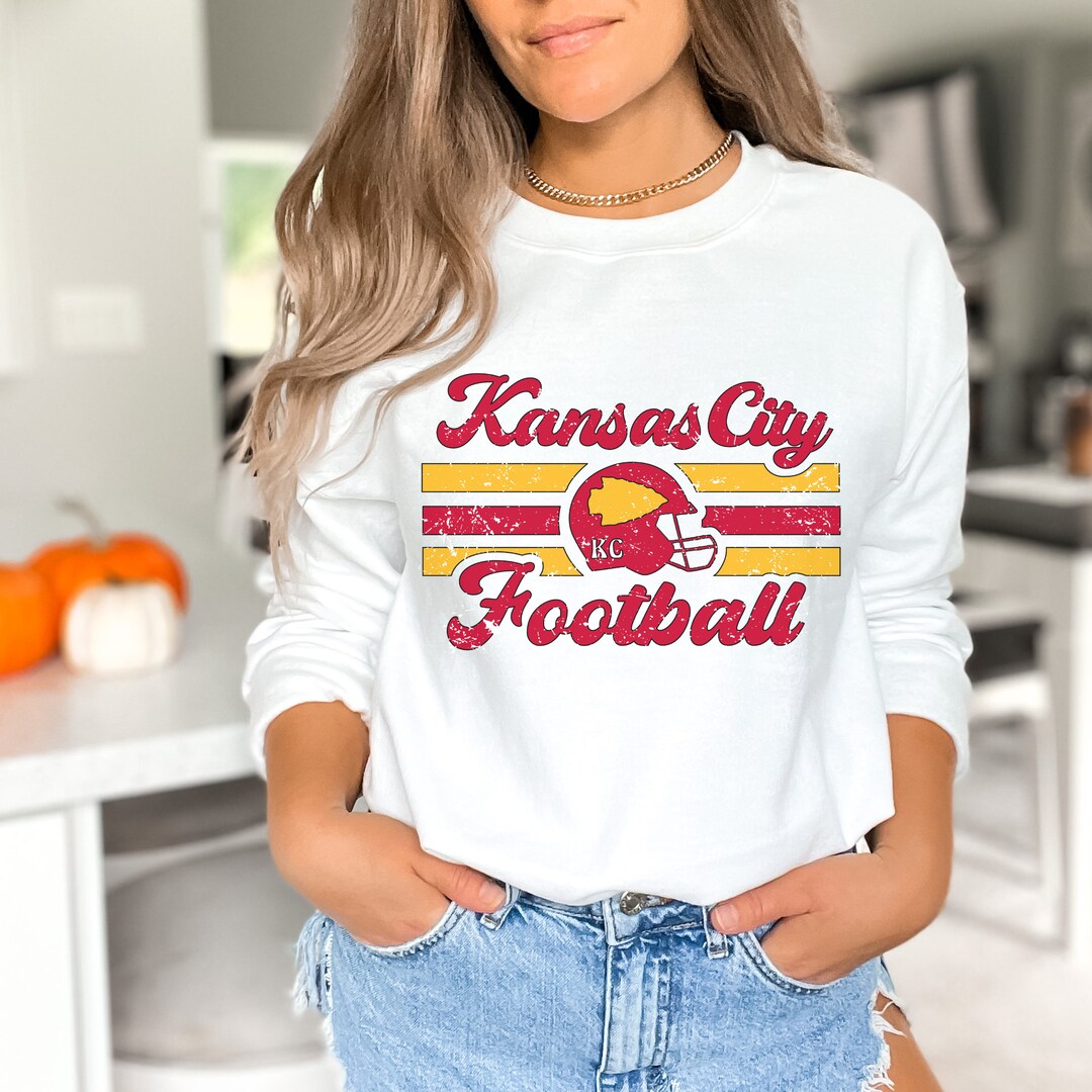 Kansas City Chiefs Football Crewneck Sweatshirt - Etsy