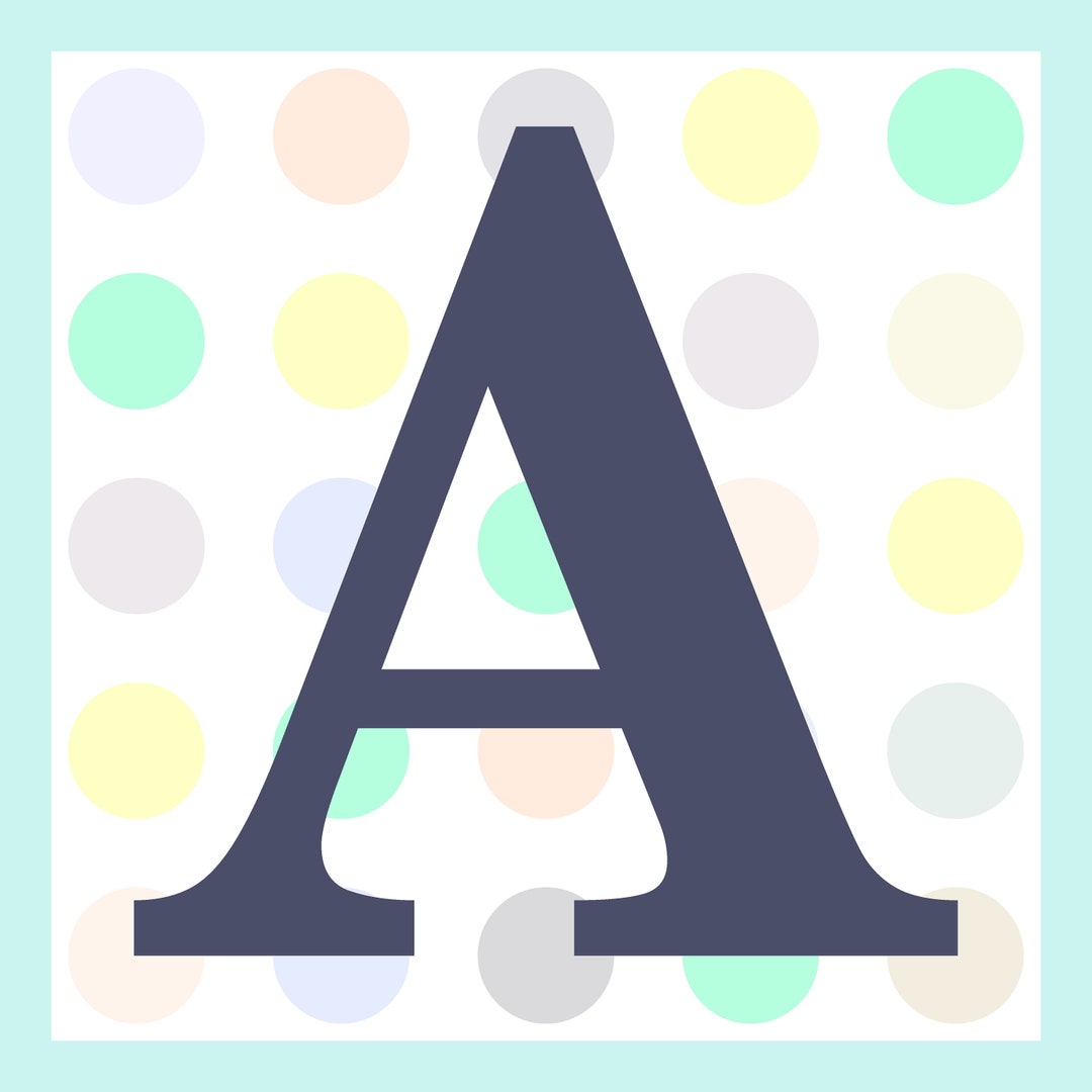 Letter A Name Initial Wall Art Playroom Elegant Wall Decor Kids ...
