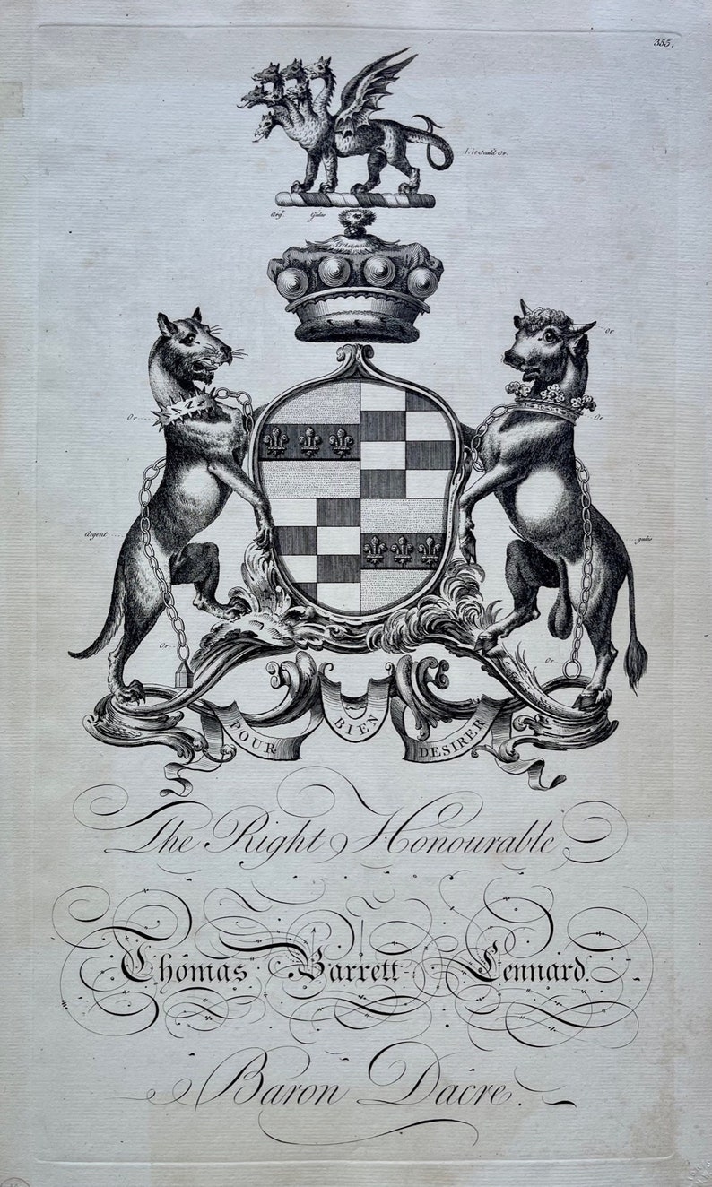 JOSEPH EDMONDSON Original Antique Coats of Arms for Thomas - Etsy