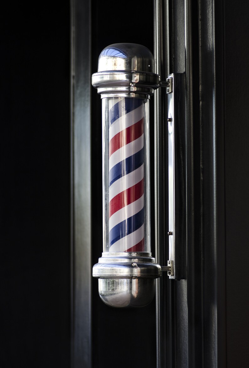 Rotating LED Barber Pole Light – Vintage Barbershop Wall Sign ...