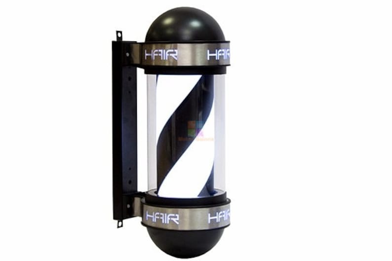 Vintage-inspired Barber Pole Rotating & Illuminated Barbershop Sign ...