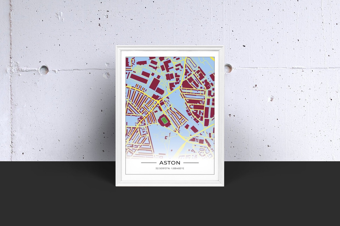 Stadium Map Aston Birmingham - Etsy