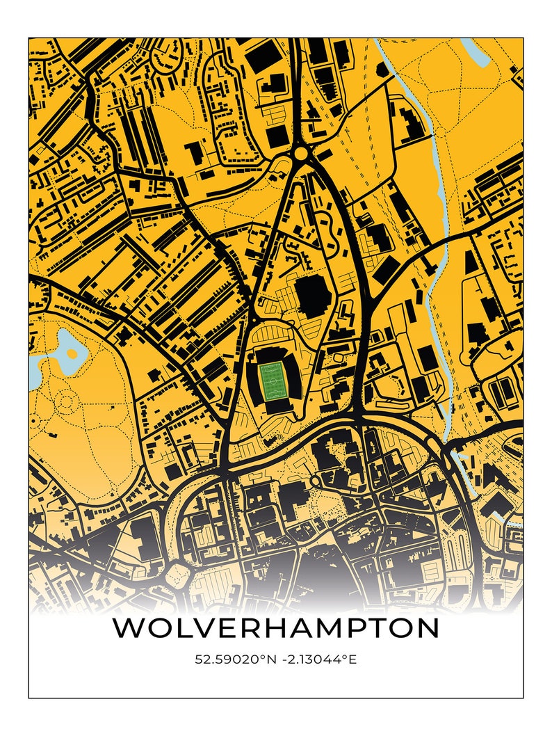 Stadium Map Wolverhampton - Etsy