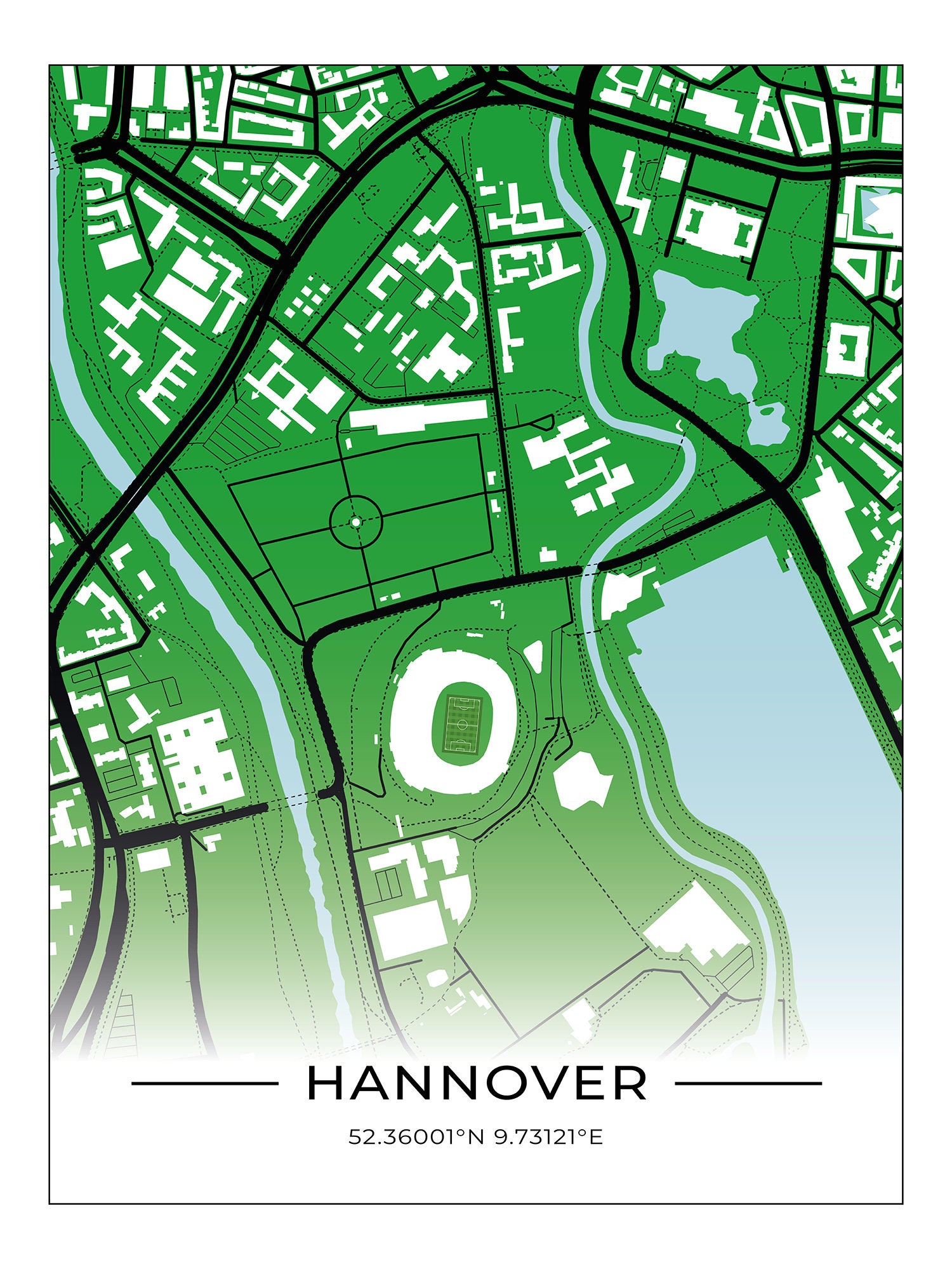 Stadium Map Hannover - Etsy