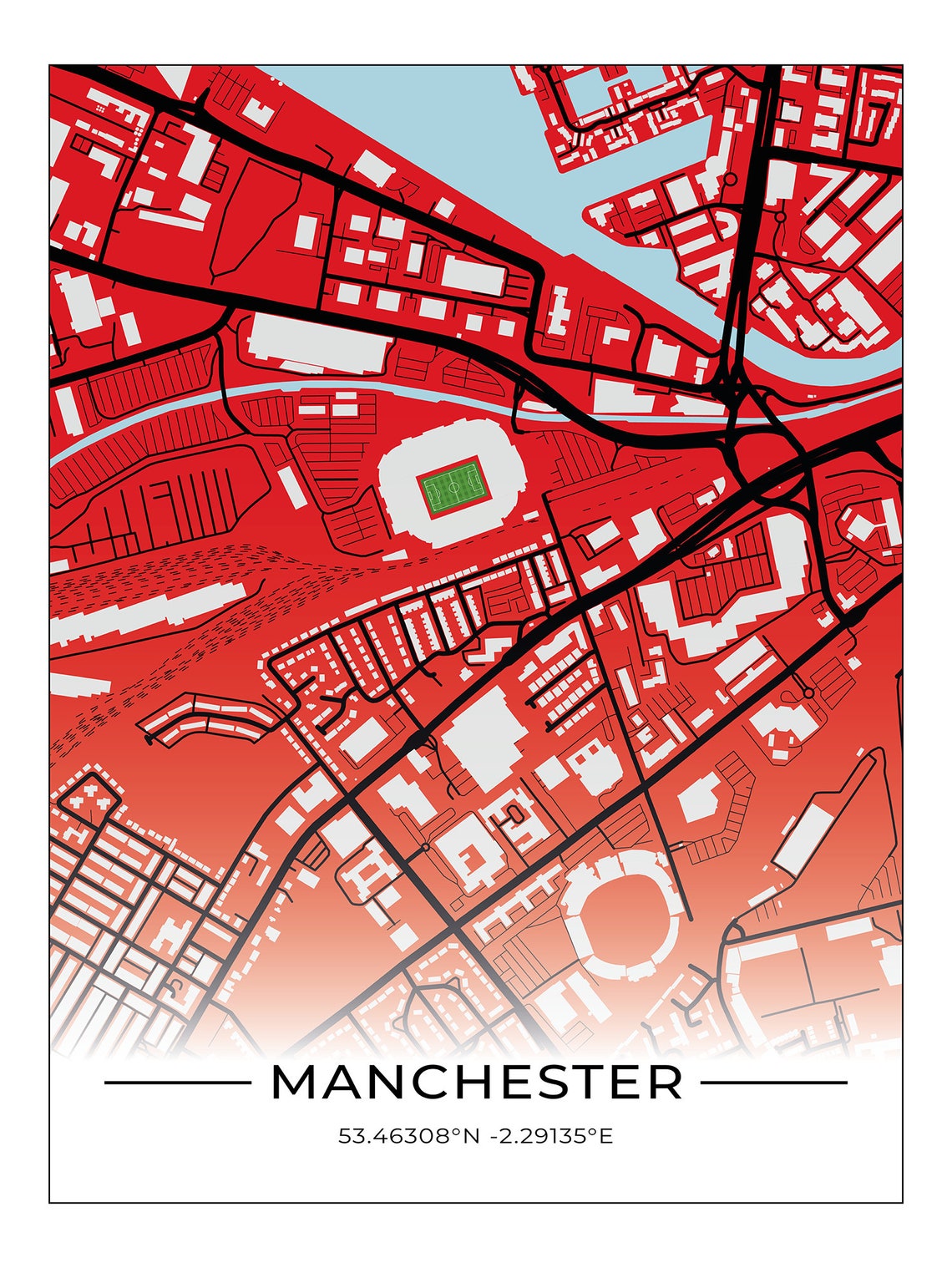 Stadium Map Manchester Old Trafford - Etsy