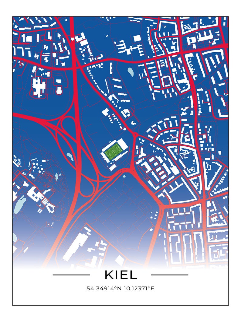 Stadium Map Kiel - Etsy