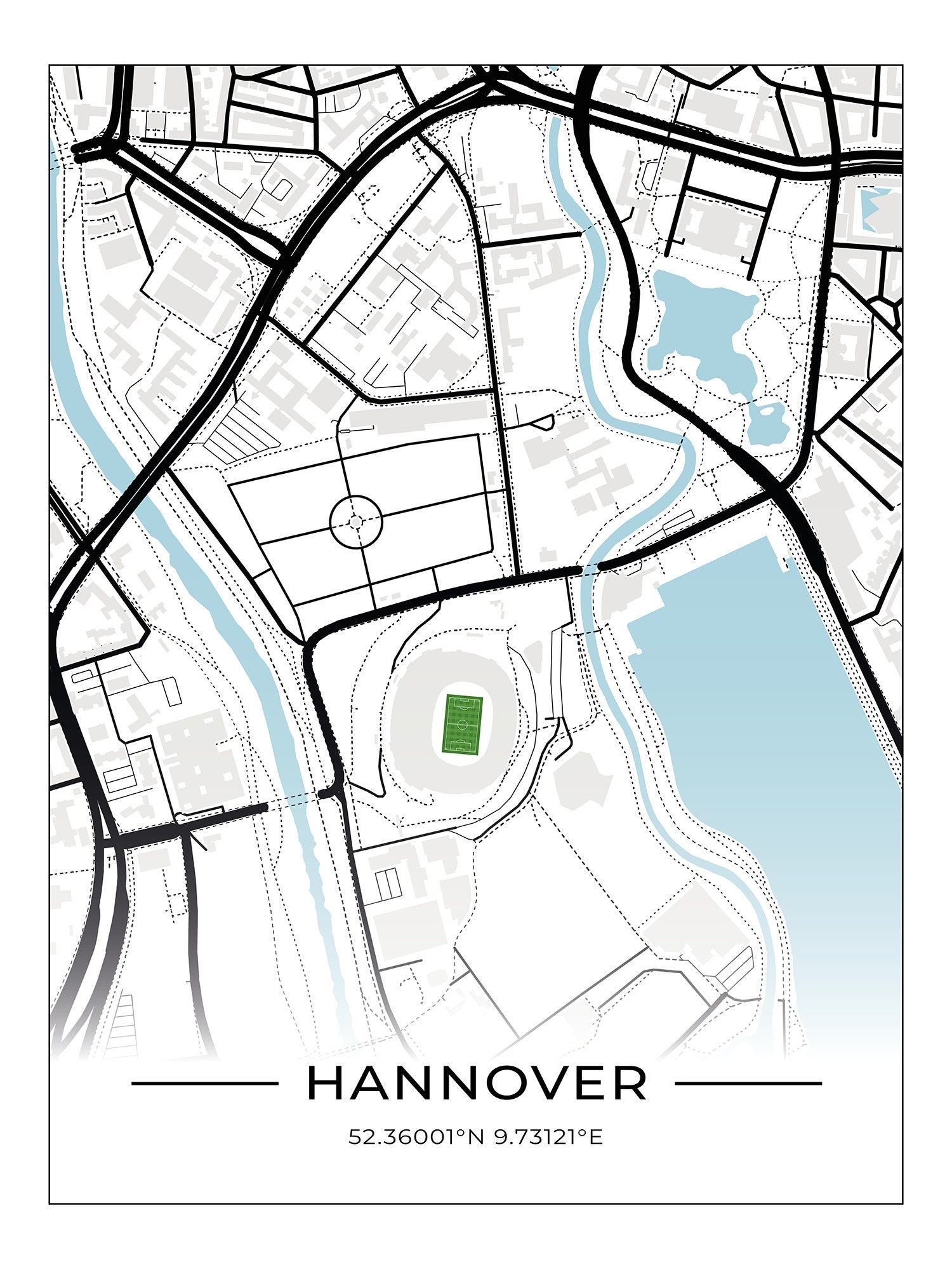 Stadium Map Hannover - Etsy