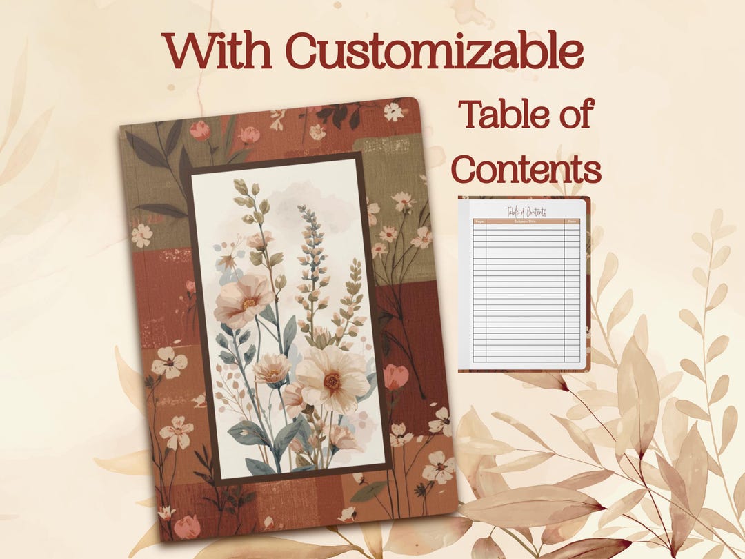 Custom Table of Contents Notebook | Personalized Indexed Journal for ...