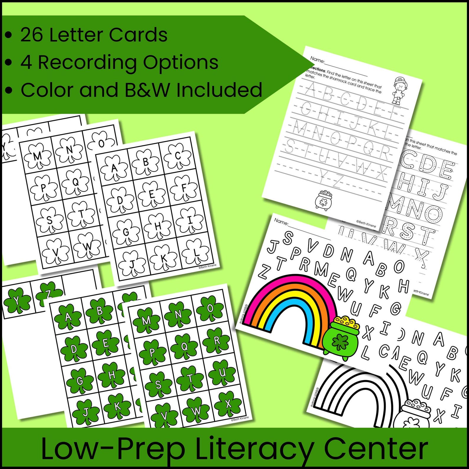 St. Patrick's Day Preschool Printable Activities, Letter Recognition ...