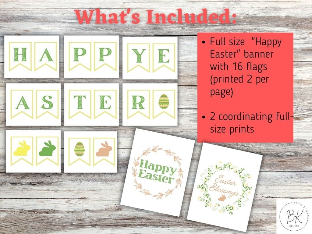 Easter Banner, Easter Banner Printable, Easter Banner Garland,printable ...