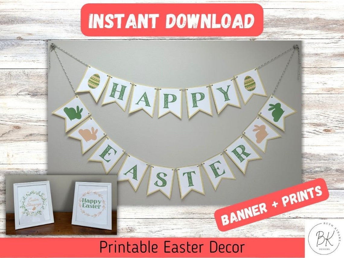 Easter Banner, Easter Banner Printable, Easter Banner Garland,printable ...