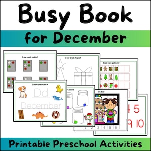 Toddler Busy Book Printable, Preschool Pre-k Kindergarten Learning ...