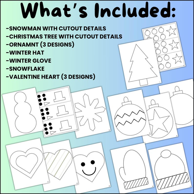 Winter Crafts, Christmas Craft for Preschool Kindergarten, Valentine's ...