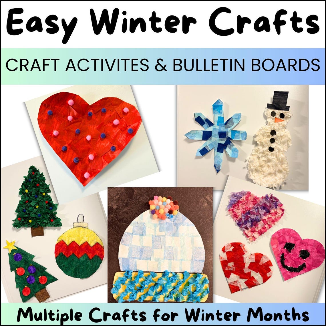 Winter Crafts, Christmas Craft for Preschool Kindergarten, Valentine's ...