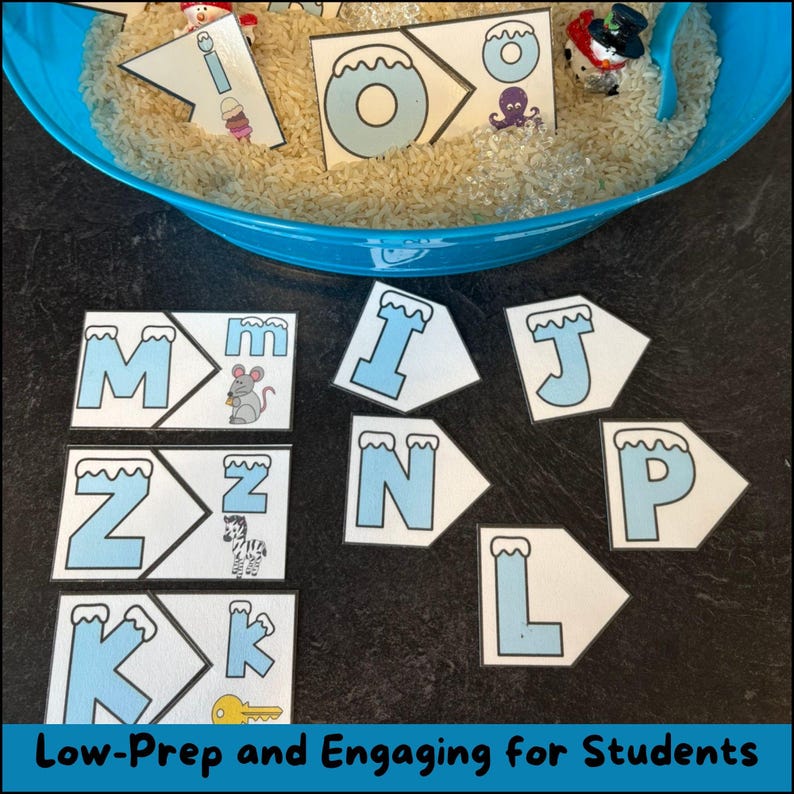 Upper and Lowercase Letter Matching, Alphabeth Puzzle, Printable Winter ...