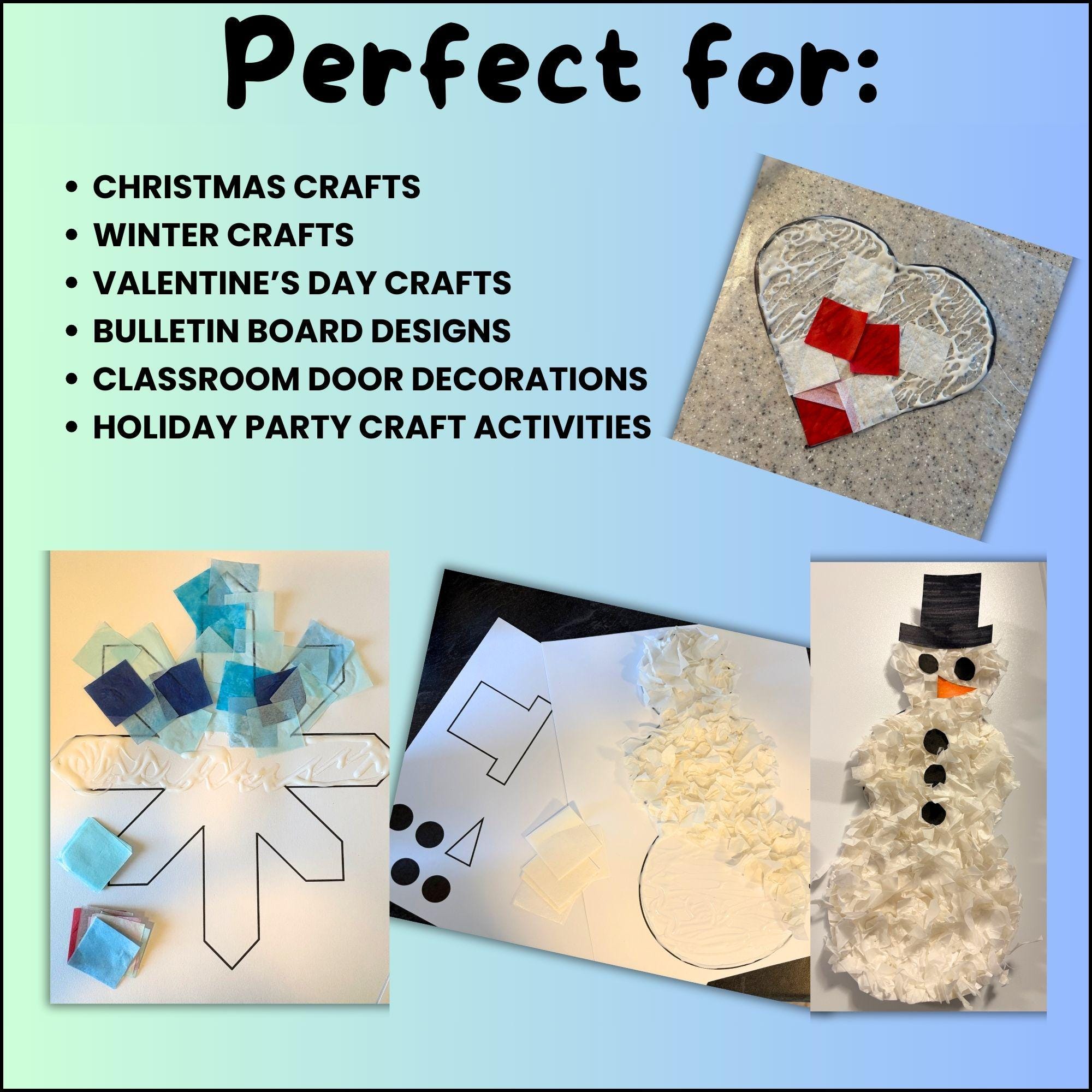 Winter Crafts, Christmas Craft for Preschool Kindergarten, Valentine's ...