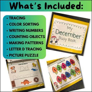 Toddler Busy Book Printable, Preschool Pre-k Kindergarten Learning ...
