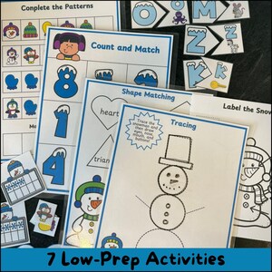 Printable Winter Preschool Activity Bundle, Preschool Activities ...